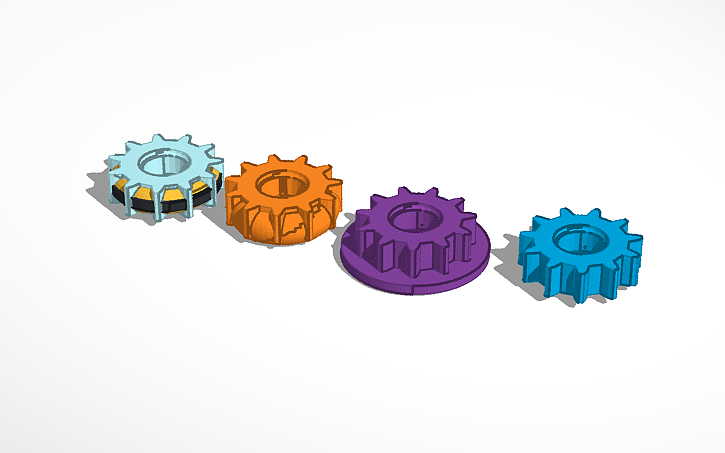 3D design Z-gear+S-gear+B-gear+V-gear - Tinkercad