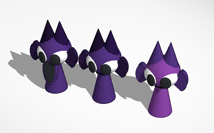 3D design srceaming durple sprunki - Tinkercad