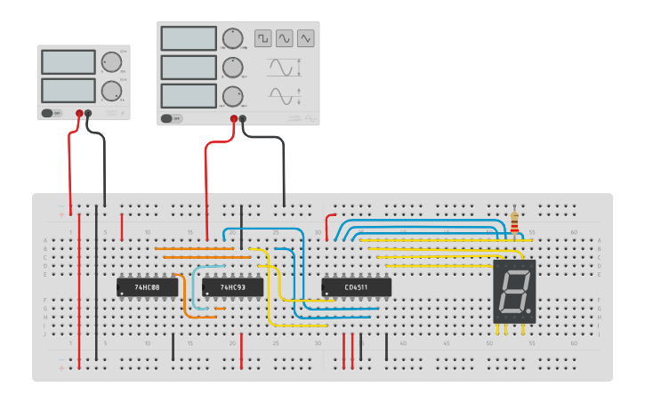 Circuit design Contador - Tinkercad