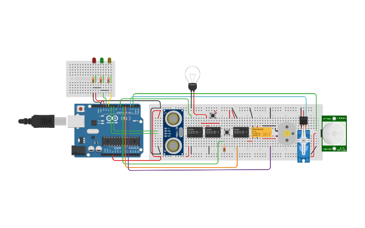 Circuit design Sistema de seguridad Hub | Tinkercad