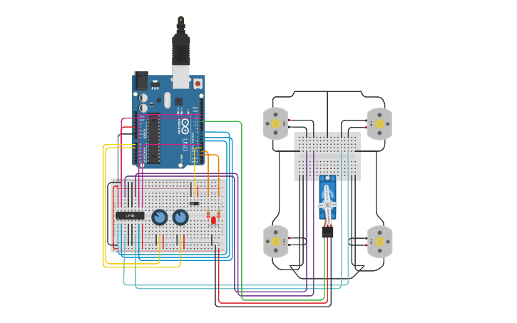 Circuit design Car simulation | Tinkercad