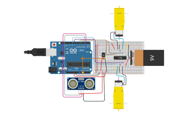 Circuit design arduino+motor+h+bateria - Tinkercad
