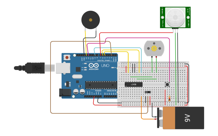 Circuit design Proyecto ALARMA | Tinkercad