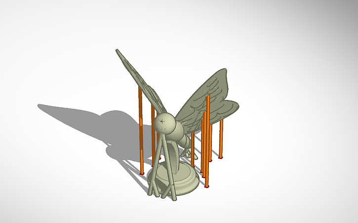 3D design Butterfly w/supports - Tinkercad