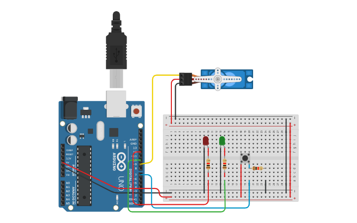 Circuit design TP04_Barriere - Tinkercad