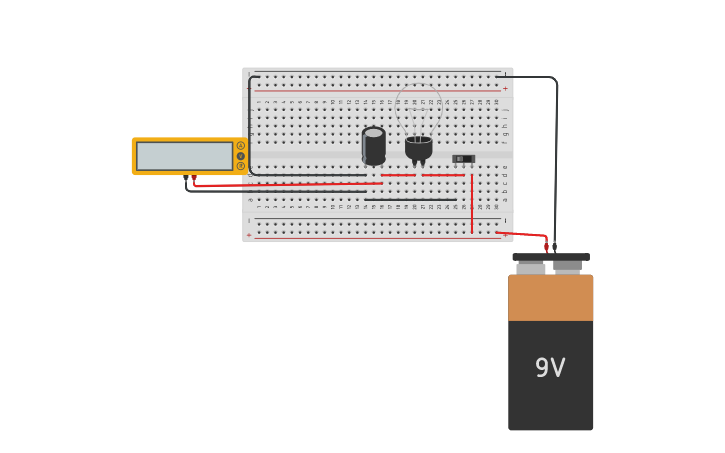 Circuit design Circuito de carga y descarga de un condensador | Tinkercad