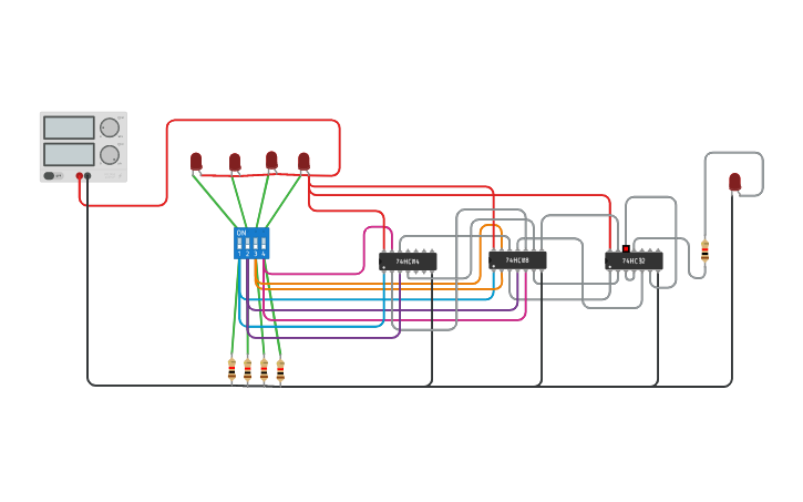 Circuit design Act.1 compuertas digitales alg. Bole | Tinkercad