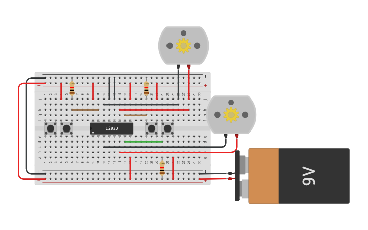 Circuit design Motor Driver - Tinkercad