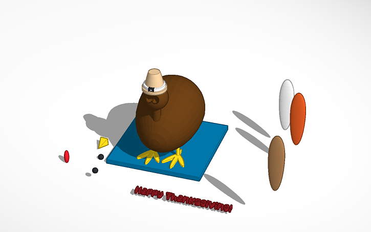 3D design Krista Copy of Assemble your own Thanksgiving Turkey! | Tinkercad