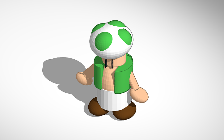 3D design Super Mario Toad Blue | Tinkercad