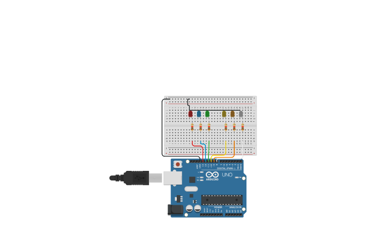 Circuit design LED serial control - Tinkercad Circuit design LED serial control - Tinkercad