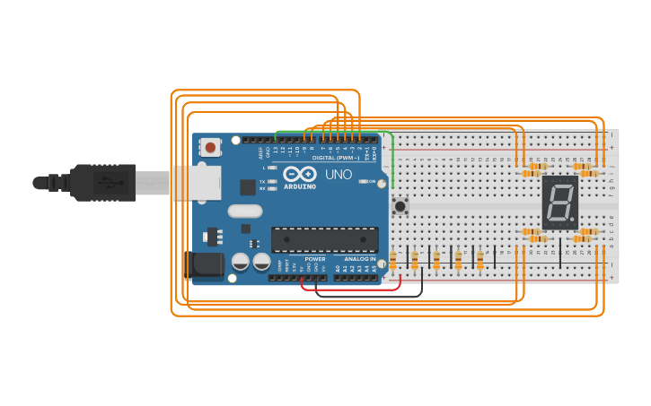 Circuit design Display De 7 Seg - Tinkercad