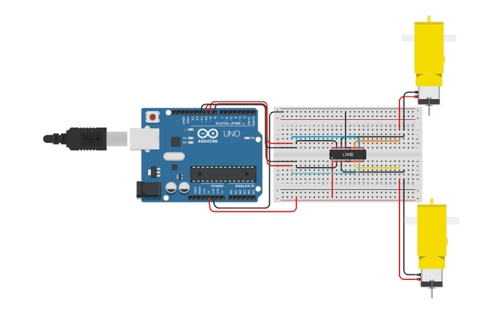 Circuit design Motor Driver - Tinkercad