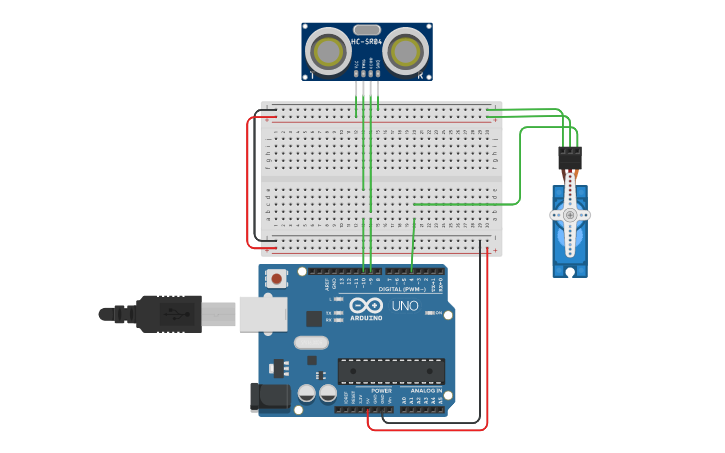 Circuit design Automatic Soap/Sanitizer Dispenser - Tinkercad