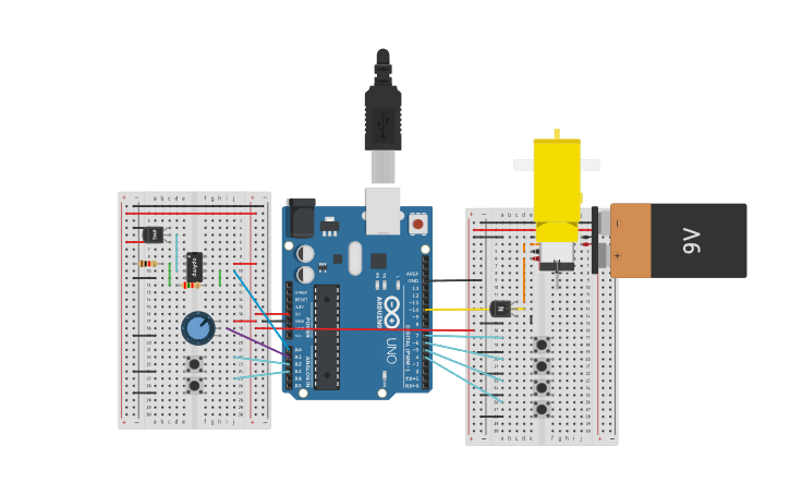 Circuit design Lab 1 with reset button - Tinkercad