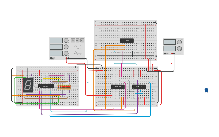 Circuit design Lab 7.2 6352500463 นับ 0-5 | Tinkercad