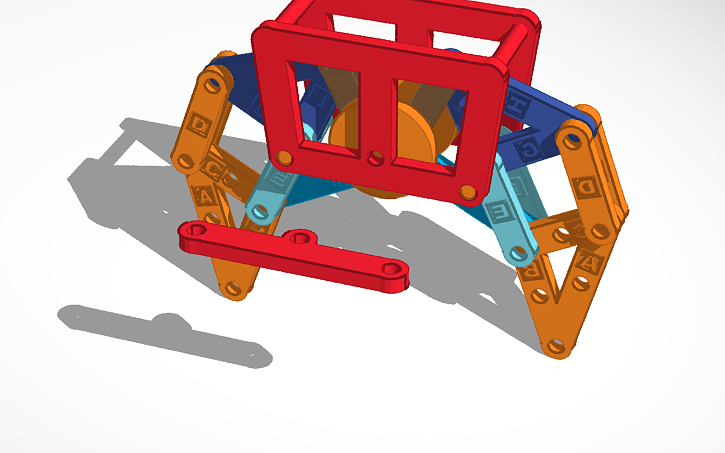 3D design jansen walking mechanism - Tinkercad