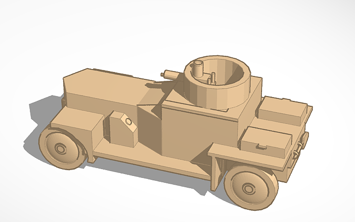 3D design Rolls-Royce British Armored Car - Tinkercad