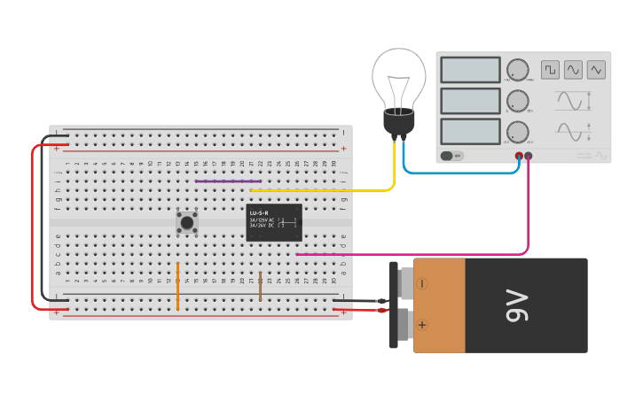 Circuit design uso de relé - Tinkercad