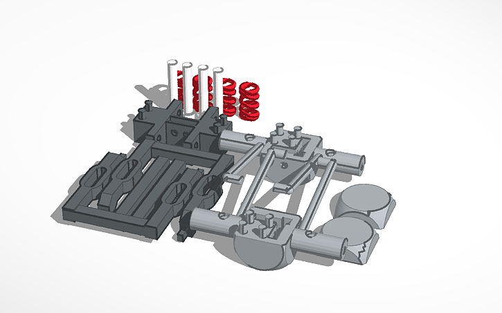 3D design 4wd system chassis and shocks - Tinkercad