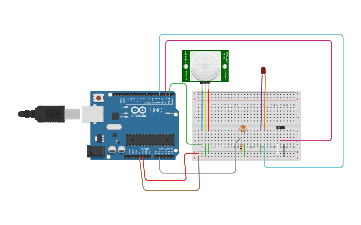 Circuit design luz led | Tinkercad
