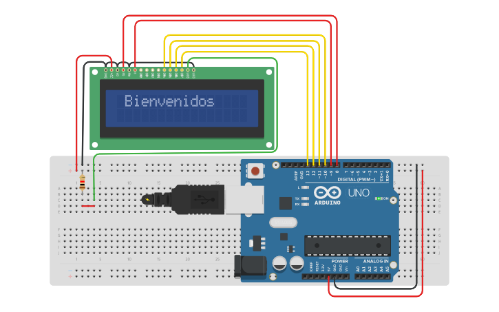Circuit design Pantalla LCD (B) | Tinkercad
