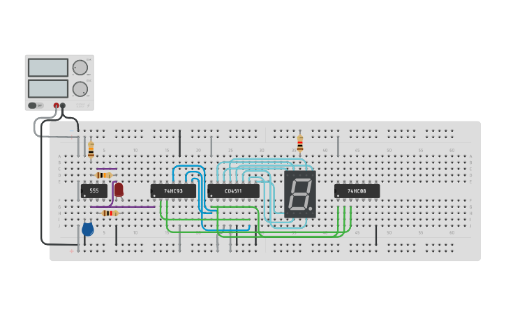 Circuit design Contador | Tinkercad