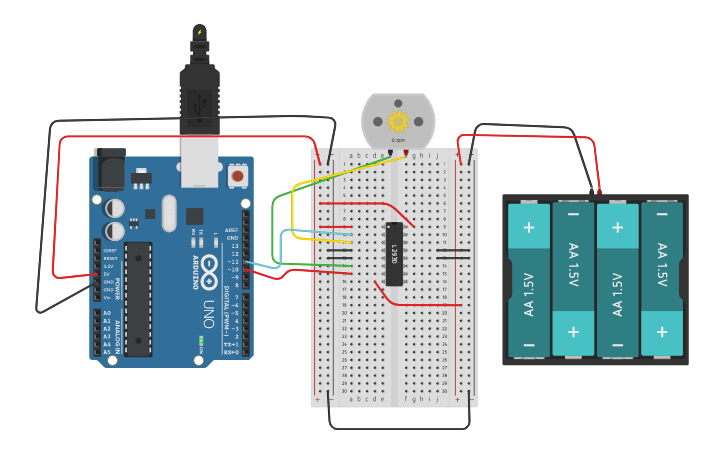 Circuit design Motor Demo - Tinkercad