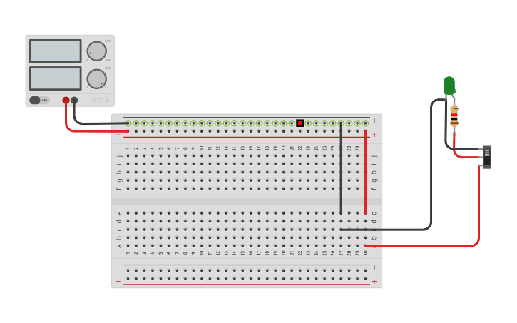 Circuit design Acendendo LED - Tinkercad