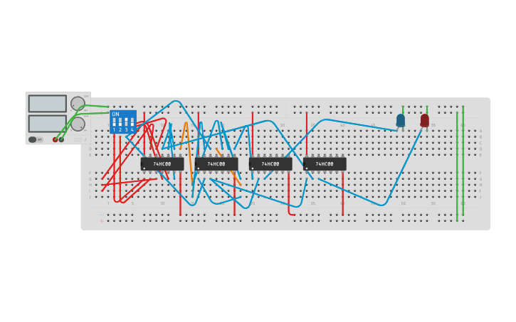 Circuit design Full-Subtractor using NAND gate - Tinkercad