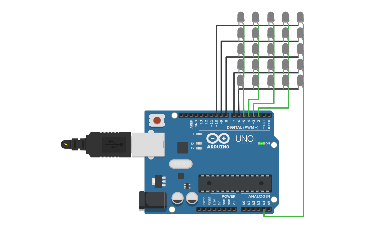 Circuit design MATRIZ DE LEDS 5X5 | Tinkercad