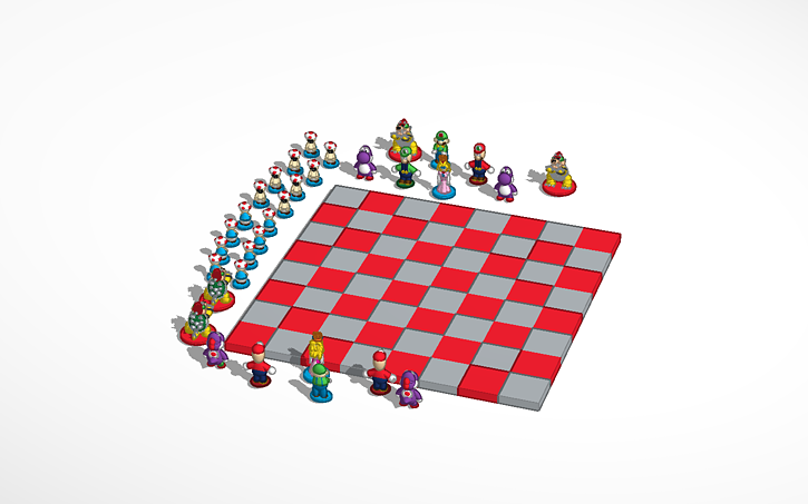 3D design Mario Chess - Tinkercad