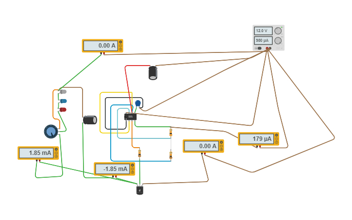 Circuit design RC circuit with 555 timer - Tinkercad