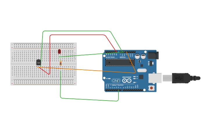 Circuit design Copy of LM35 Temperature Sensor - Tinkercad