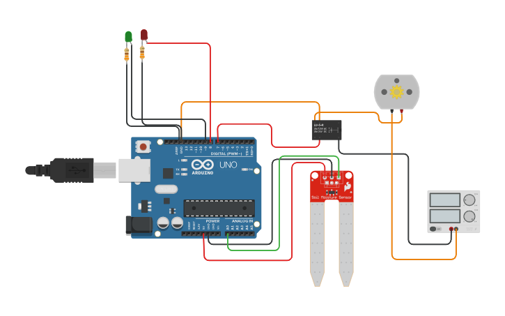 Circuit Design Smart Plant Watering System Tinkercad