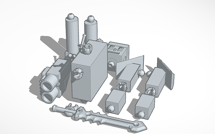 3D design Mecha robot Builder - Tinkercad