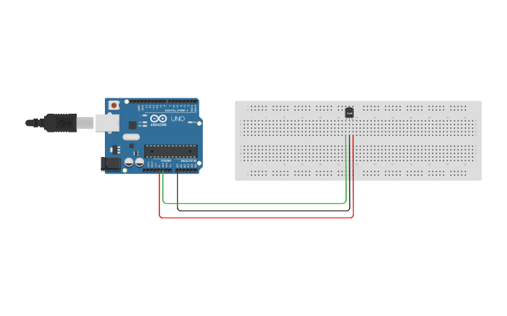 Circuit design temperature sensor - Tinkercad