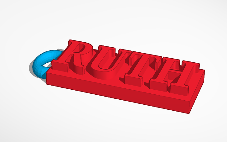 3D design Ruth name tag - Tinkercad