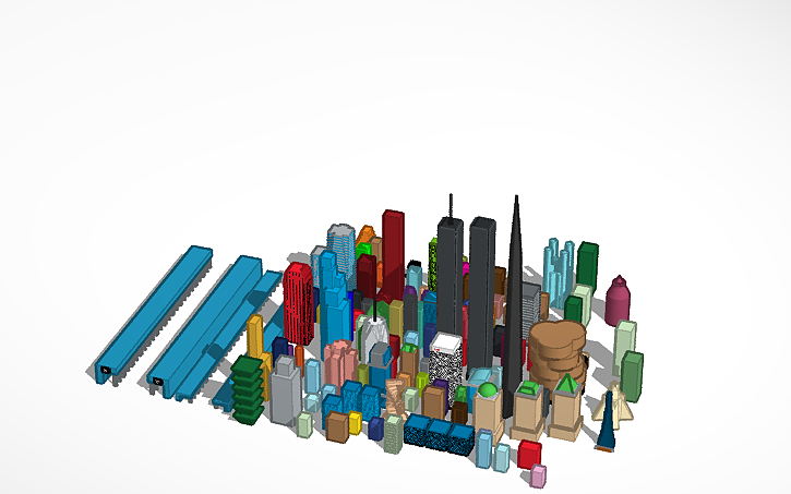 3D design City 2070 (Same city 30 years later) - Tinkercad