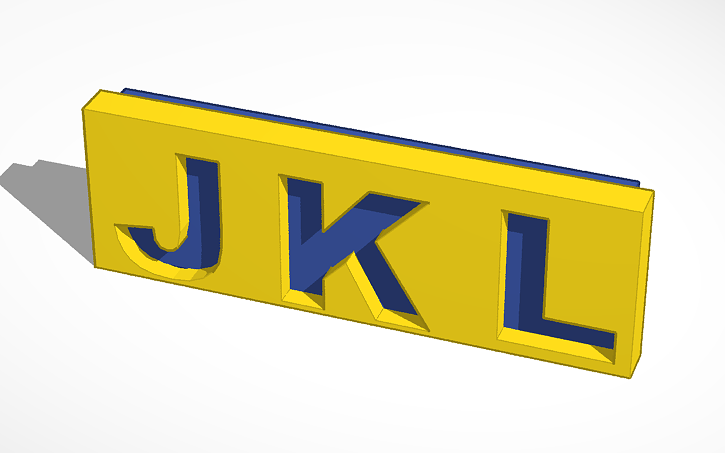 3D design JKL Logo | Tinkercad