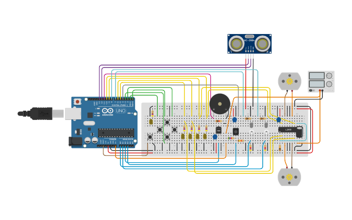 Circuit design ARPS Line-Following Robot Starter - Tinkercad