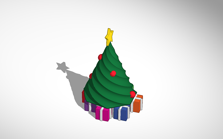 3D design Christmas Tree With Rainbow Presents - Tinkercad