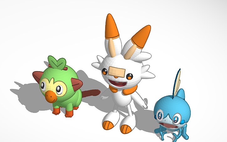 3D design Scorbunny Sobble Grookey! - Tinkercad