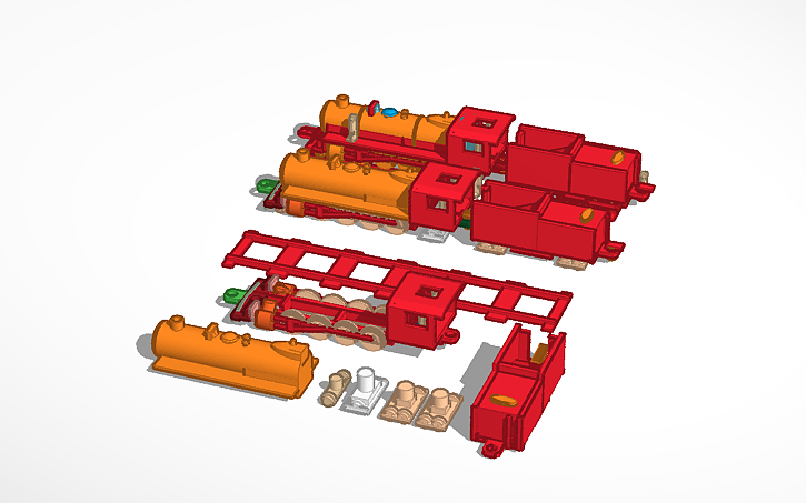 3D design 1-8-2 Steam locomotive - Tinkercad