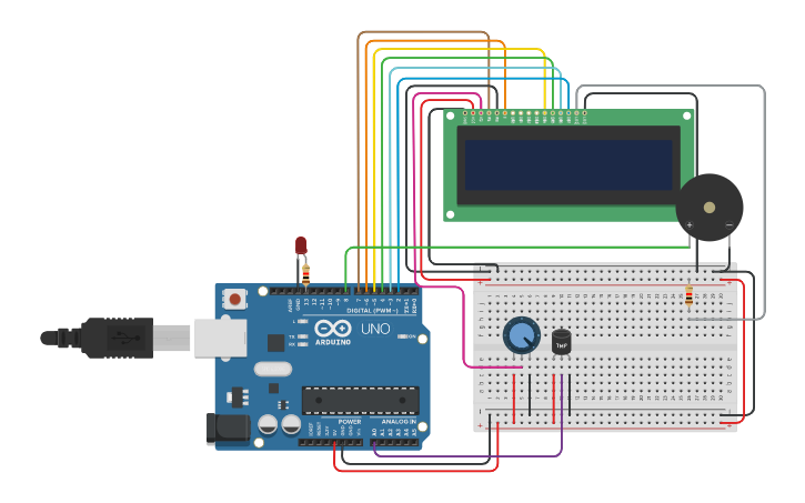 Circuit design Sensor Suhu - Tinkercad