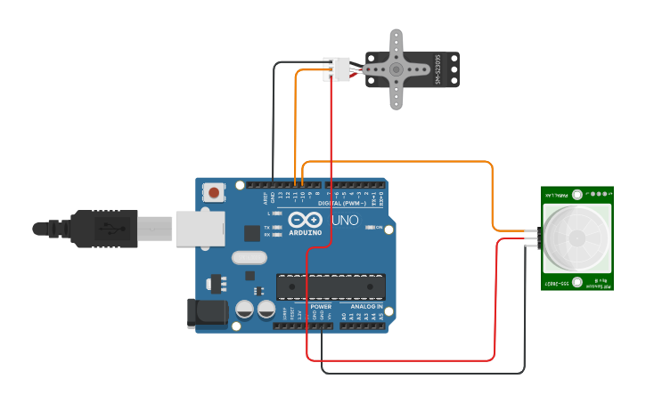 Circuit design Servomotor - Tinkercad