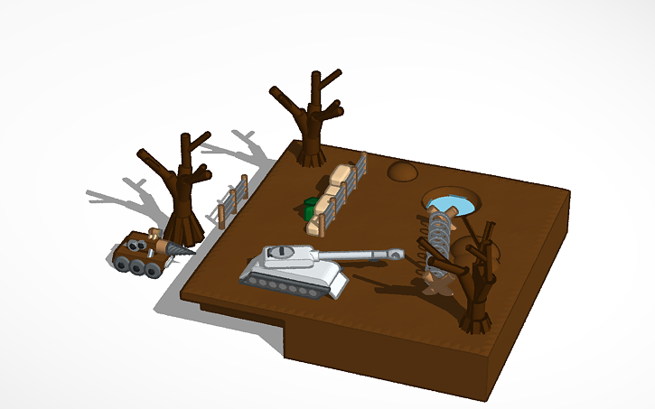 3D design WWII Battlefield - Tinkercad
