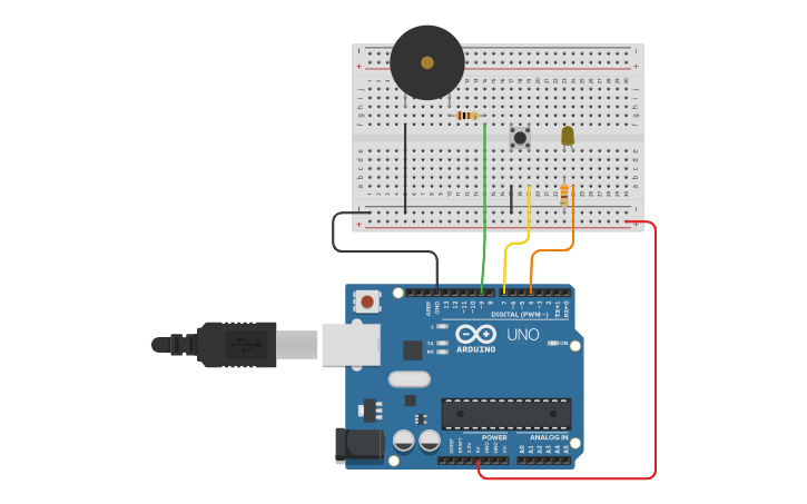 Circuit design Buzzer - Tinkercad