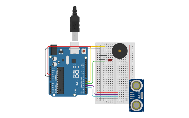 Circuit design session 17 - ultrasonic distance sensor | Tinkercad