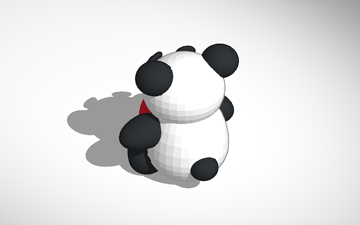 3D design panda with a heart | Tinkercad
